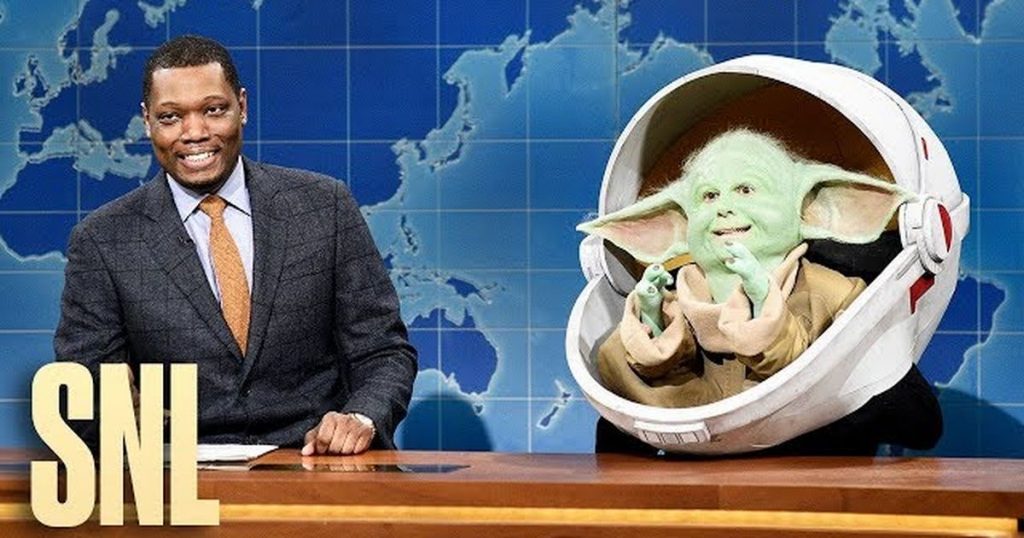 All green with jealousy, Baby Yoda makes an appearance on SNL